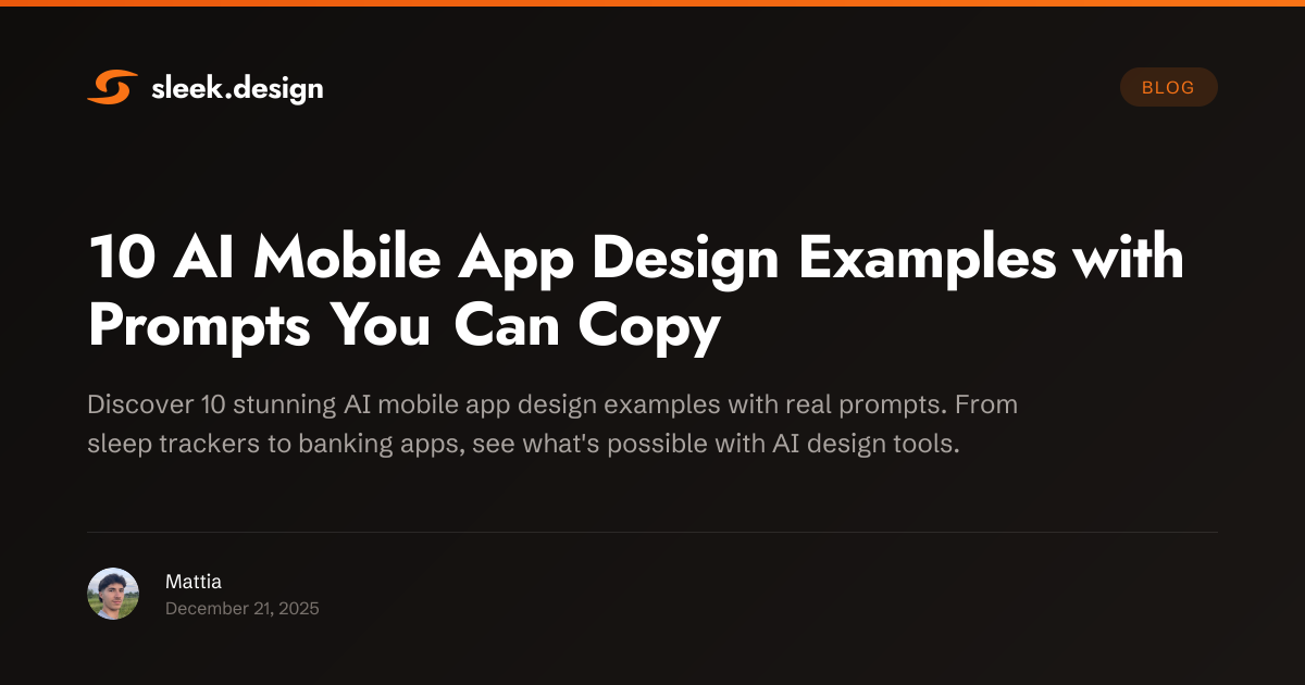 10 AI Mobile App Design Examples with Prompts | Sleek