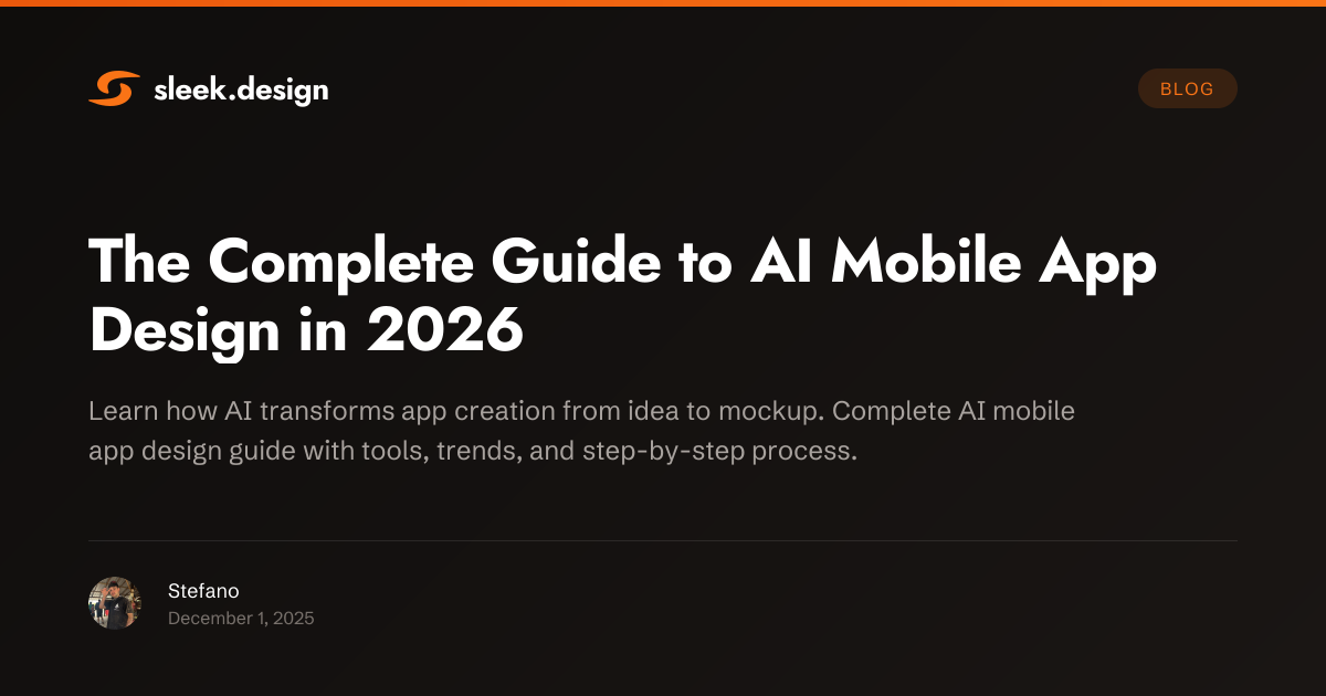 AI Mobile App Design Guide 2026 | Sleek