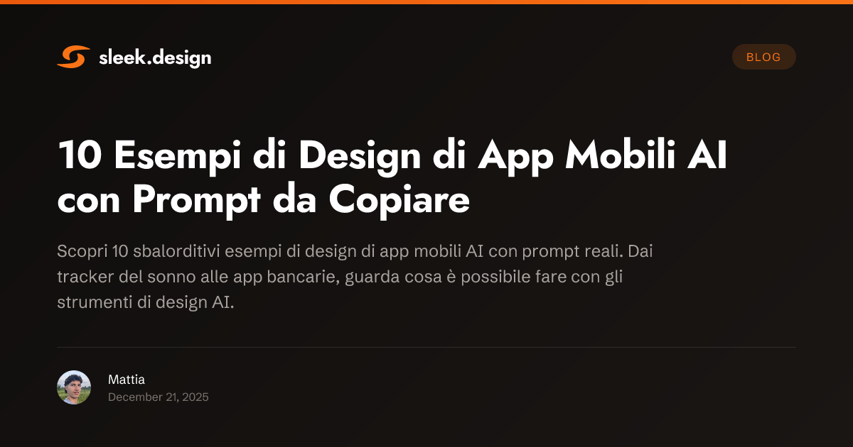 10 Esempi di Design di App Mobili AI con Prompt | Sleek