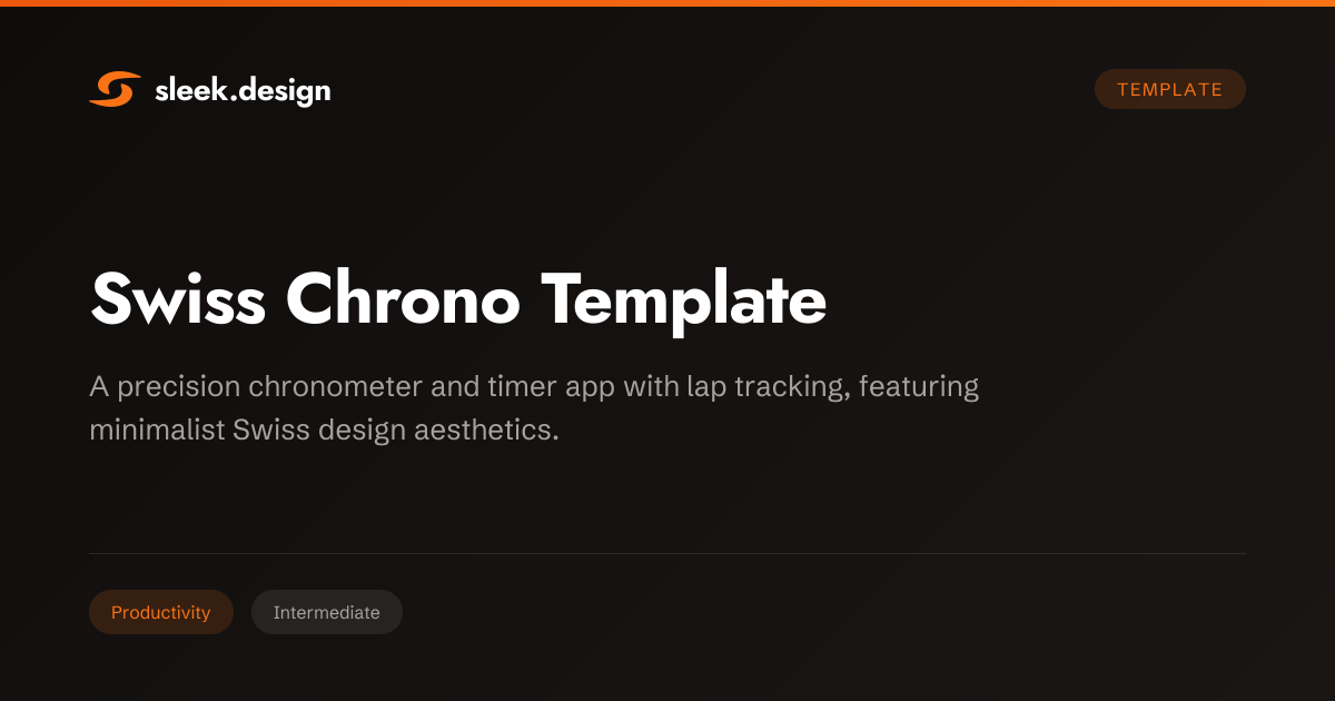 Swiss Chrono Template | Sleek